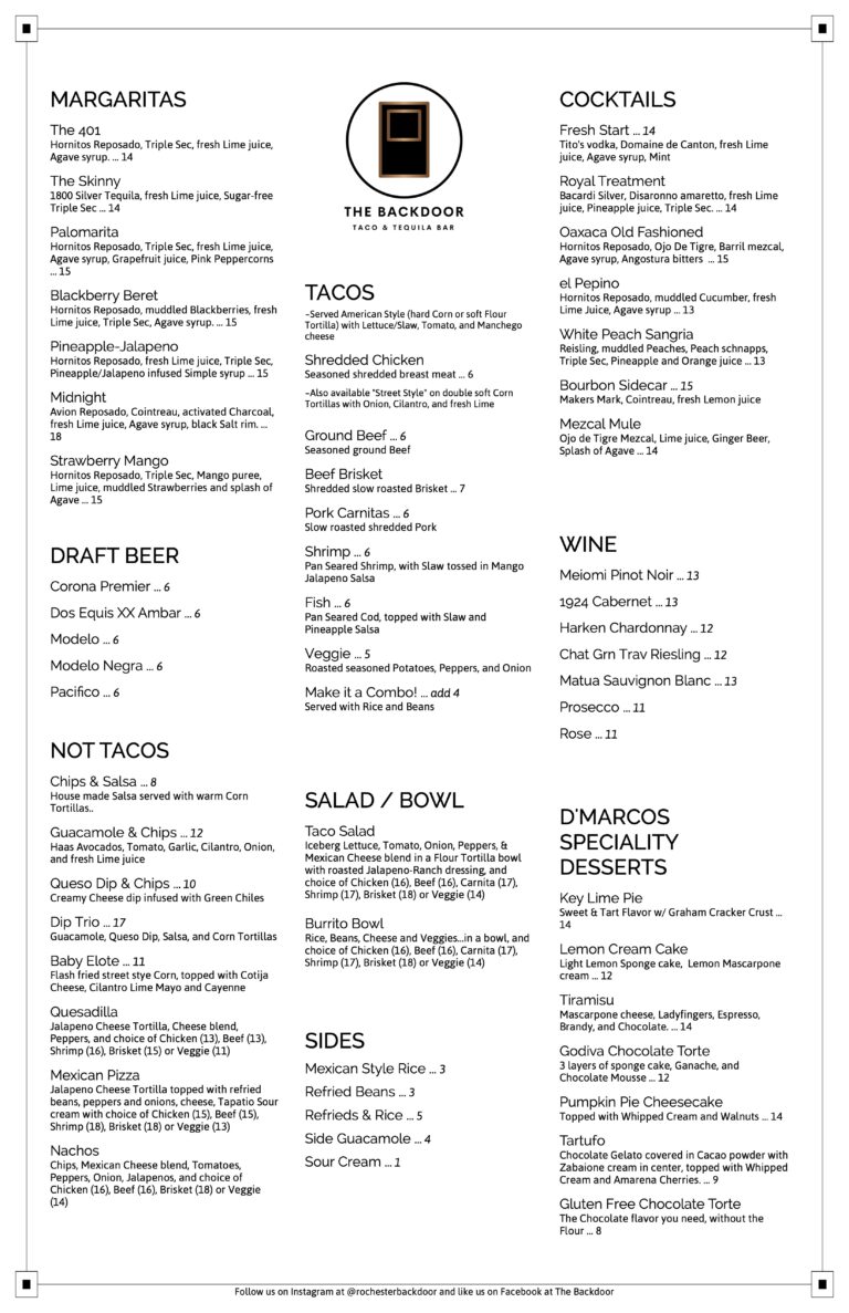 The Backdoor Taco & Tequila Bar – Tequila Speakeasy in Rochester, MI
